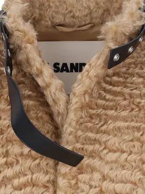 JIL SANDER Calf-length Coat With Detachable Leather Neck Strap