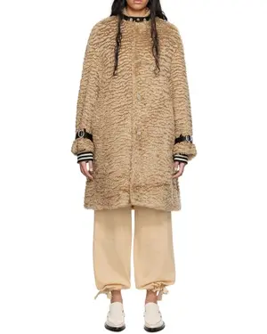 JIL SANDER Calf-length Coat With Detachable Leather Neck Strap