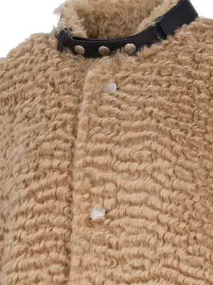 JIL SANDER Calf-length Coat With Detachable Leather Neck Strap