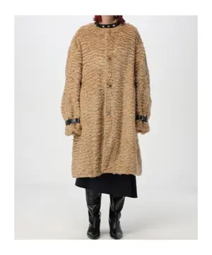 JIL SANDER Calf-length Coat With Detachable Leather Neck Strap - Nude
