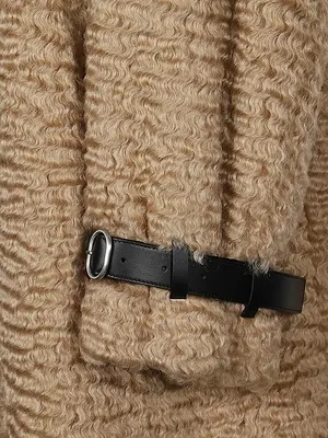 JIL SANDER Calf-length Coat With Detachable Leather Neck Strap - Nude