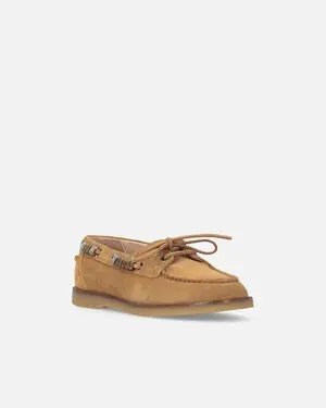 Pinko Grace 01 Suede Lace-up Loafers - Brown