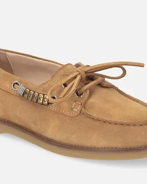 Pinko Grace 01 Suede Lace-up Loafers - Brown