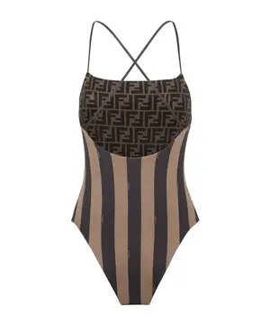 Fendi Pequin Striped One-piece Swimsuit