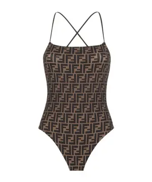 Fendi Pequin Striped One-piece Swimsuit
