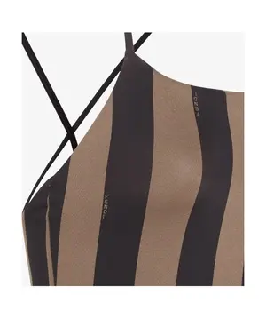 Fendi Pequin Striped One-piece Swimsuit