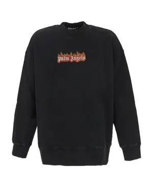 Palm Angels Logo Printed Crewneck Sweatshirt