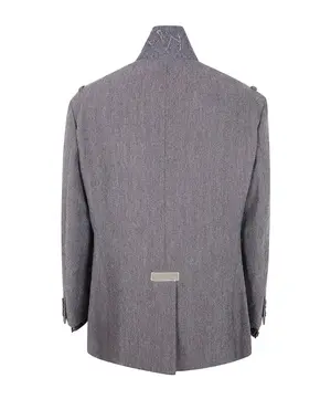 Kolor Double-breasted Coat With Patch Pockets - Herringbone