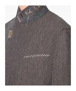 Kolor Double-breasted Coat With Patch Pockets - Herringbone