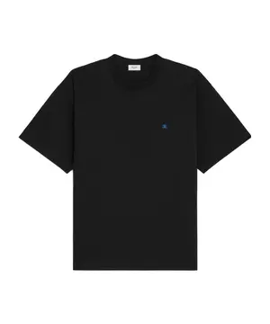 Celine Loose T-shirt In Cotton Jersey - Black/blue Denim