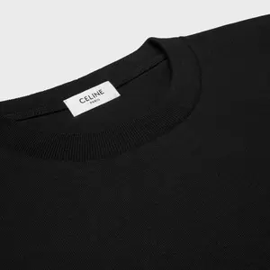 Celine Loose T-shirt In Cotton Jersey - Black/blue Denim