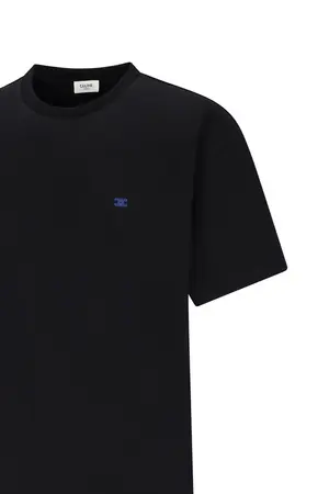 Celine Loose T-shirt In Cotton Jersey - Black/blue Denim