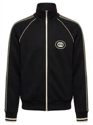 Gucci Technical Jersey Zip Jacket With Interlocking G