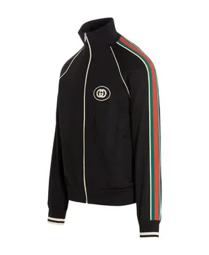 Gucci Technical Jersey Zip Jacket With Interlocking G