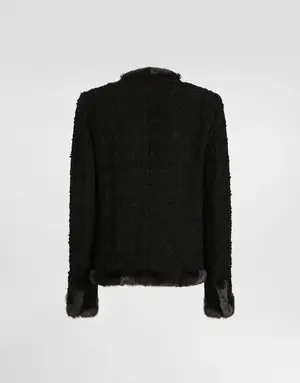 Dolce & Gabbana Single-breasted Fur-trimmed Tweed Jacket