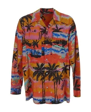Palm Angels All-over Palm Printed Buttoned Shirt