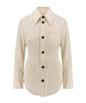 Bottega Veneta Contrast Stitched Fitted Shirt