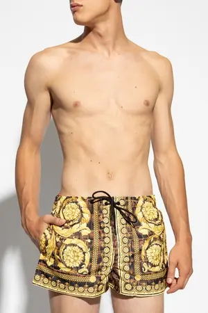 Versace Baroque Print Drawstring Swim Shorts
