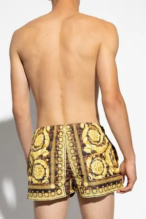 Versace Baroque Print Drawstring Swim Shorts
