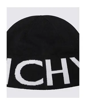 Givenchy Wool Beanie With Logo - Black