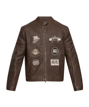 Amiri Patch Racer Jacket - Brown