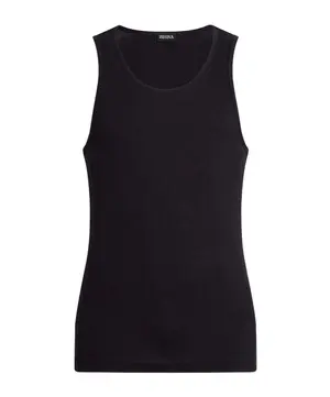 Zegna Cotton Blend Tank Top - Black