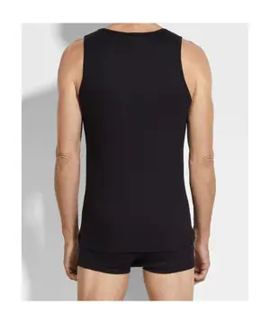 Zegna Cotton Blend Tank Top - Black