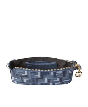 Fendi Baguette Ff Printed Pouch - Blue