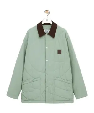 Loewe Padded Overshirt In Technical Shell - Turquoise