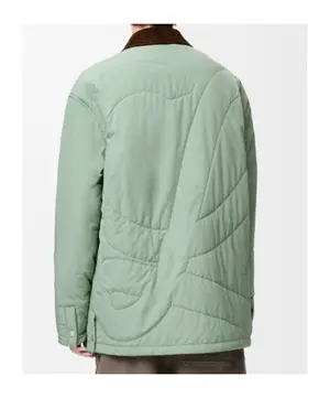 Loewe Padded Overshirt In Technical Shell - Turquoise
