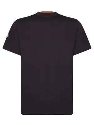 Moncler Logo Embroidered Crewneck T-shirt - Navy Blue