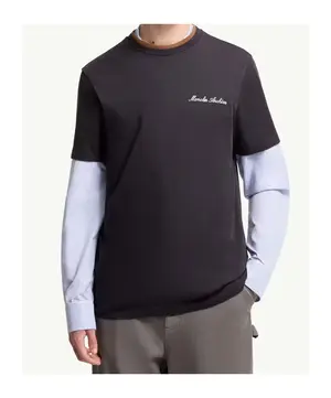 Moncler Logo Embroidered Crewneck T-shirt - Navy Blue