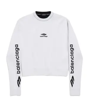 Balenciaga Long-sleeved Crewneck Jumper With Embroidered Logo