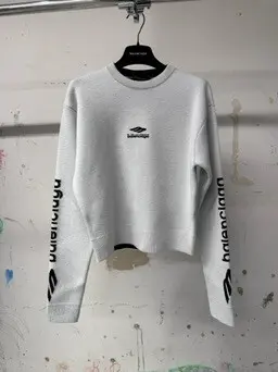 Balenciaga Long-sleeved Crewneck Jumper With Embroidered Logo