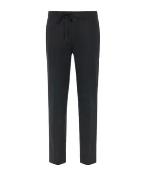 MAISON MARGIELA Drawstring Tailored Trousers - Dark Gray
