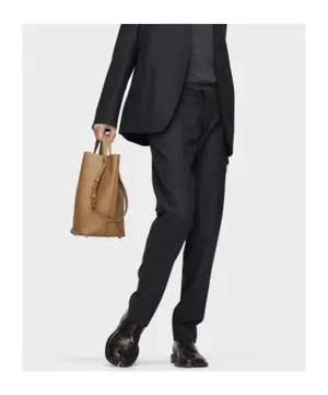 MAISON MARGIELA Drawstring Tailored Trousers - Dark Gray