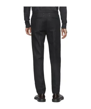 MAISON MARGIELA Drawstring Tailored Trousers - Dark Gray