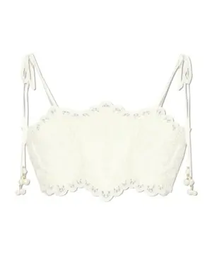 Zimmermann Ottie Embroidered Cropped Top - White
