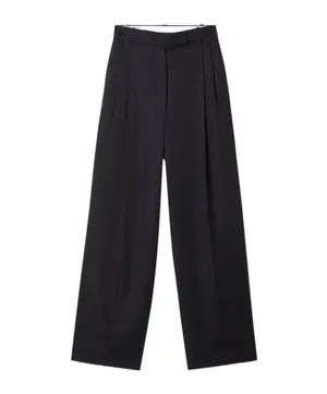 RÓHE High-waisted Pleated Wide-leg Pants - Black