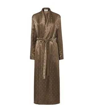 Fendi Jacquard Silk Overcoat - Dark Green
