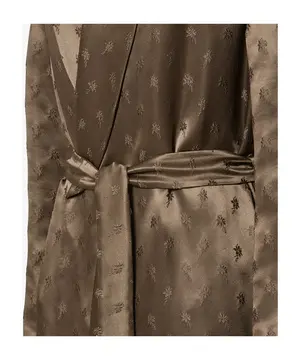 Fendi Jacquard Silk Overcoat - Dark Green