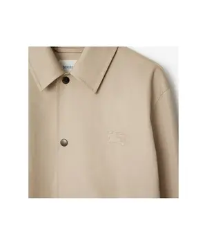 Burberry Embroidered Gabardine Jacket - Fossil