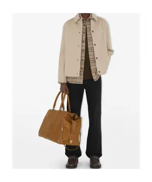 Burberry Embroidered Gabardine Jacket - Fossil