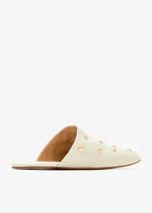 Chloé Rita Studded Mules - White