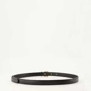 Miu Miu Logo Engraved Buckle Leather Belt - Black