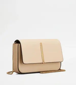 TOD'S Di Bag Folio Mini Flap Bag - Beige