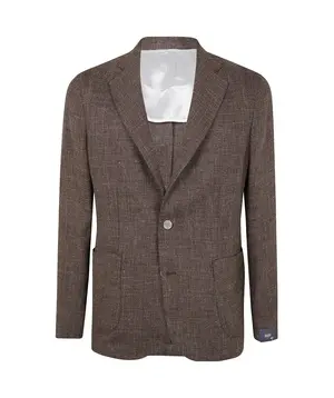 BARBA NAPOLI Single Breasted Blazer - Brown