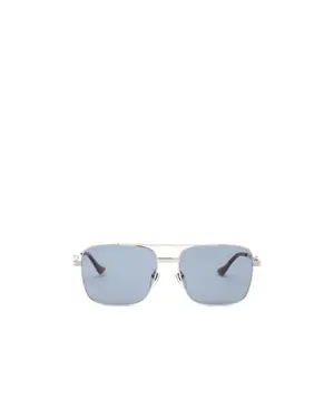 Gucci Logo Engraved Square Frame Sunglasses - Gray