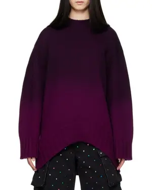 Attico Ombre-effect Knitted Jumper - Black