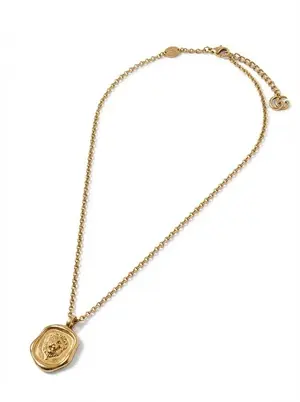 Gucci Crest Pendant Necklace - Golden